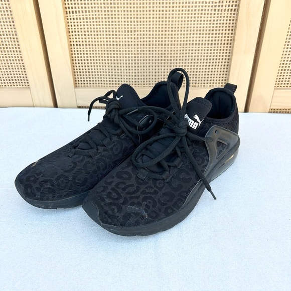 Puma | Shoes | Puma Black Leopard Print Sneaker | Poshmark